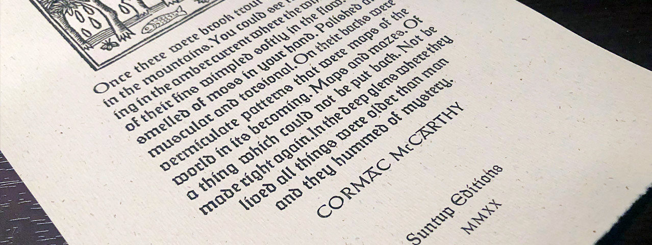 Printing The Road Broadside - Suntup Editions